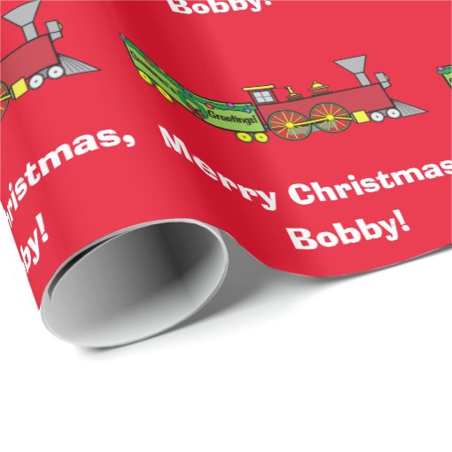 Christmas Train Wrapping Paper | Zazzle