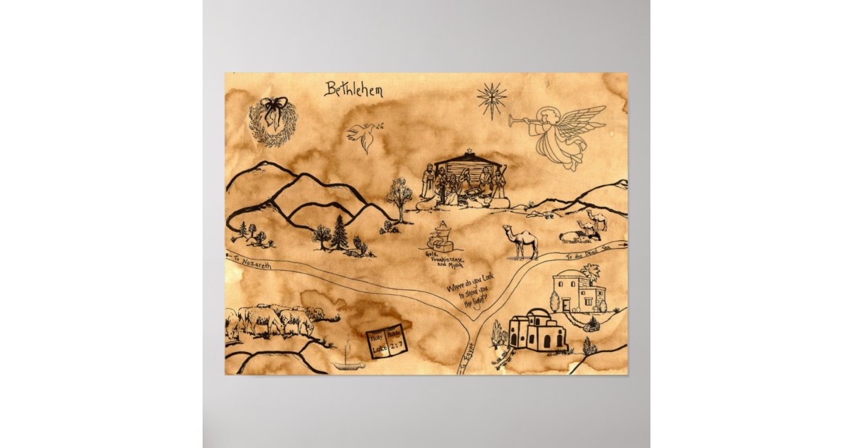 Christmas Treasure Map Poster | Zazzle