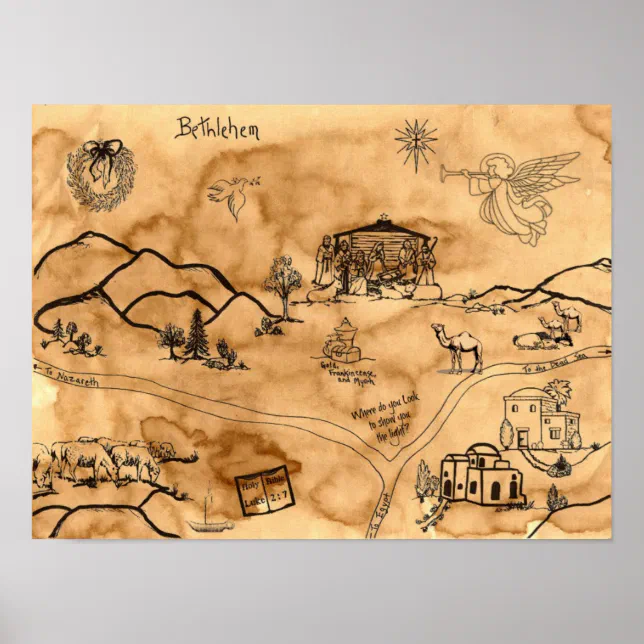 Christmas Treasure Map Poster | Zazzle