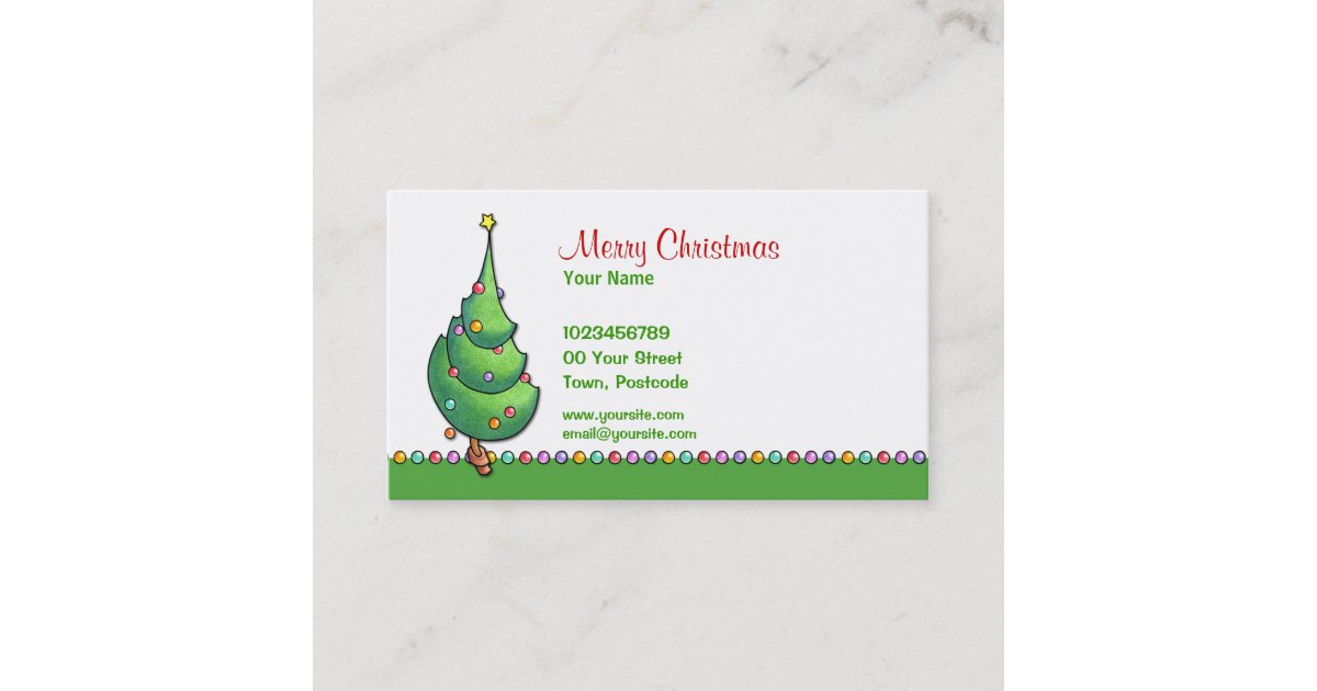 Christmas Tree2 Business Card | Zazzle