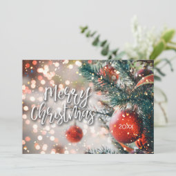 Christmas Tree and Ornaments Holiday Greeting Card | Zazzle