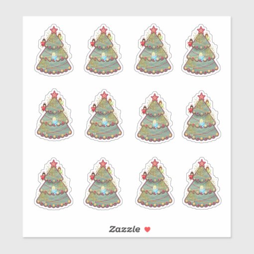 Christmas Tree & Angels Vinyl Stickers | Zazzle