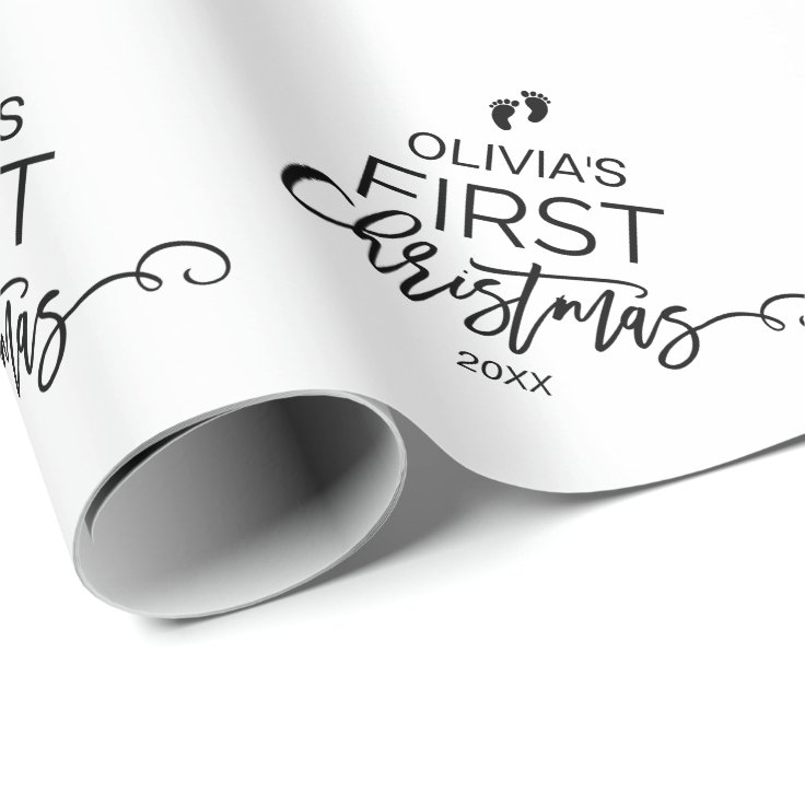 Christmas Tree Baby's First Christmas Wrapping Paper | Zazzle