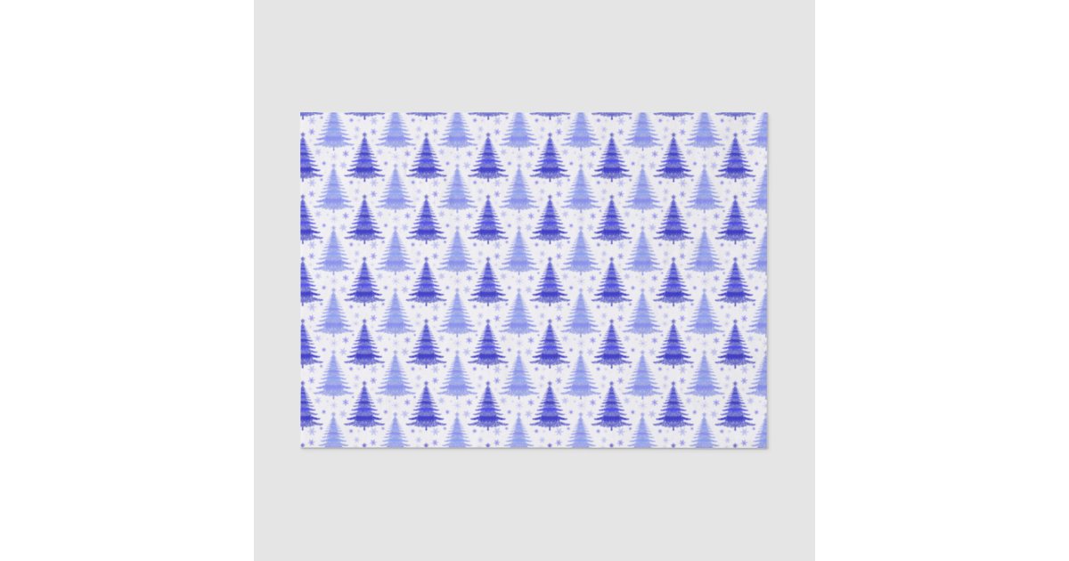 Christmas Tree Blue Periwinkle Pattern Design Tissue Paper | Zazzle