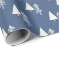Christmas Tree Blue White Wrapping Paper | Zazzle