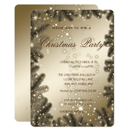 Christmas Tree Branches,Corporate Christmas Party Invitation | Zazzle.com