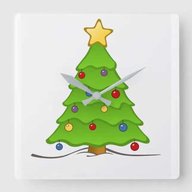 "CHRISTMAS TREE" CHRISTMAS CLOCK | Zazzle
