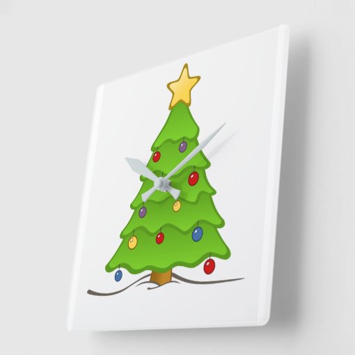 "CHRISTMAS TREE" CHRISTMAS CLOCK | Zazzle