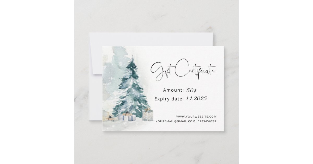 Christmas tree Christmas gift Certificate | Zazzle