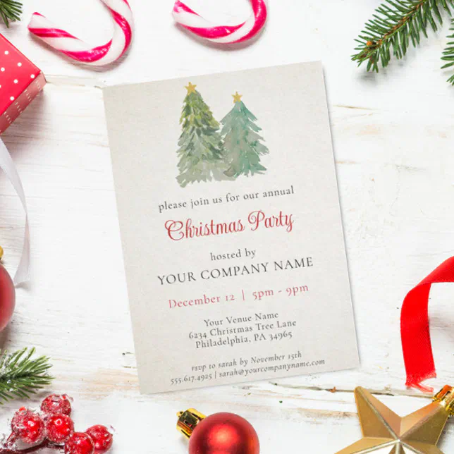 Christmas Tree Corporate Holiday Party Invitation | Zazzle