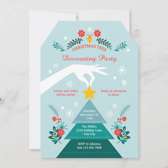 Christmas Tree Decorating Party Invitation | Zazzle