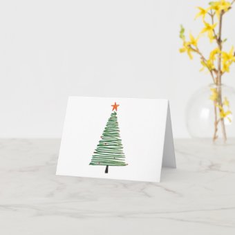 Christmas tree drawing card | Zazzle