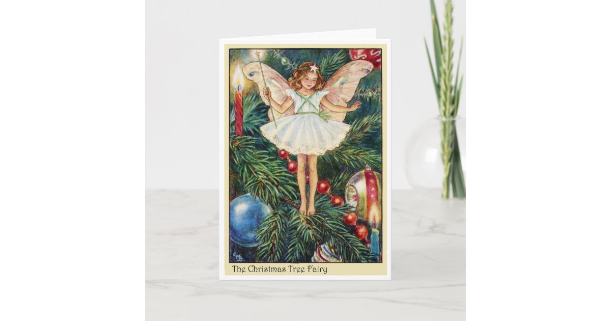 Christmas Tree Fairy Holiday Card | Zazzle