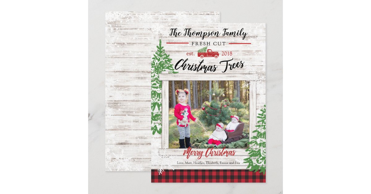 Christmas Tree Farm Holiday Photo Card | Zazzle