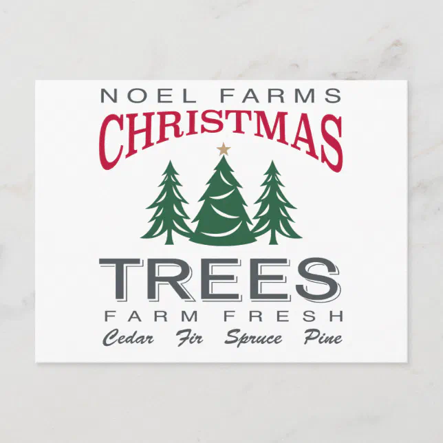 CHRISTMAS TREE FARM POSTCARD | Zazzle