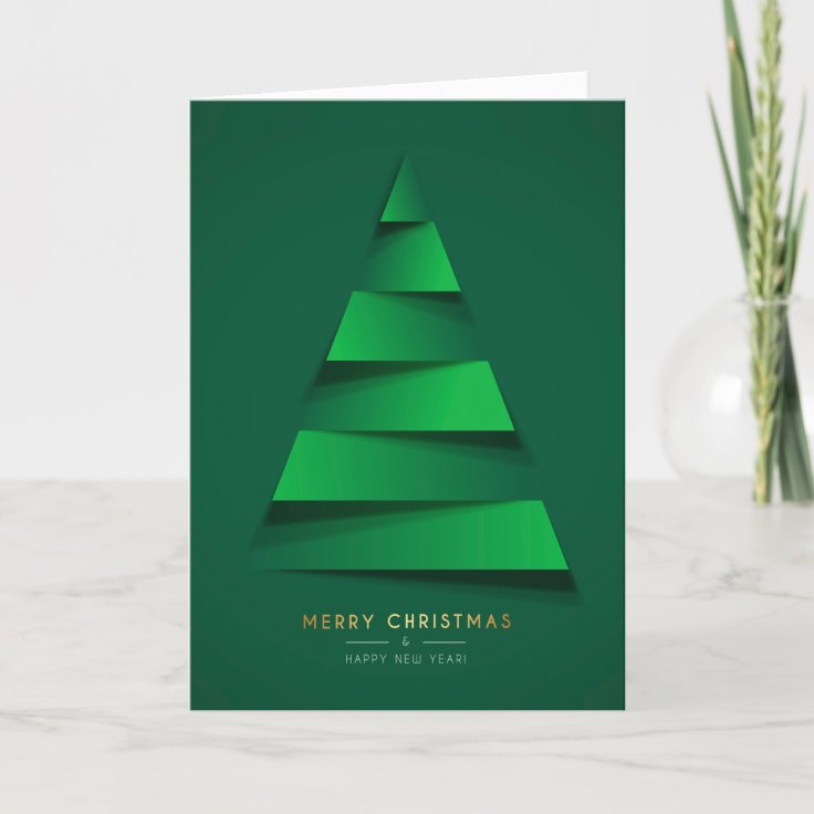 Christmas Tree Folded Photo Card | Zazzle