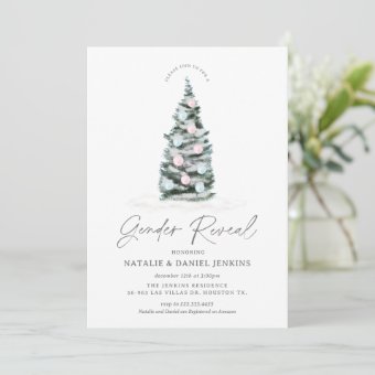 Christmas Tree Gender Reveal Baby Shower Invitation | Zazzle