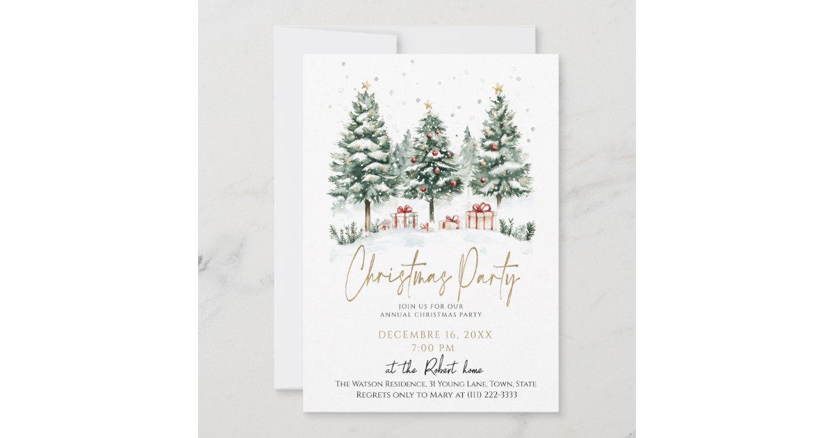 Christmas Tree Holiday party Invitation | Zazzle