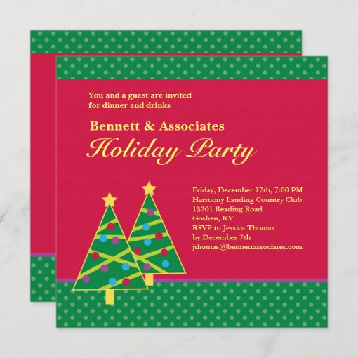Christmas Tree Holiday Party Invitation | Zazzle