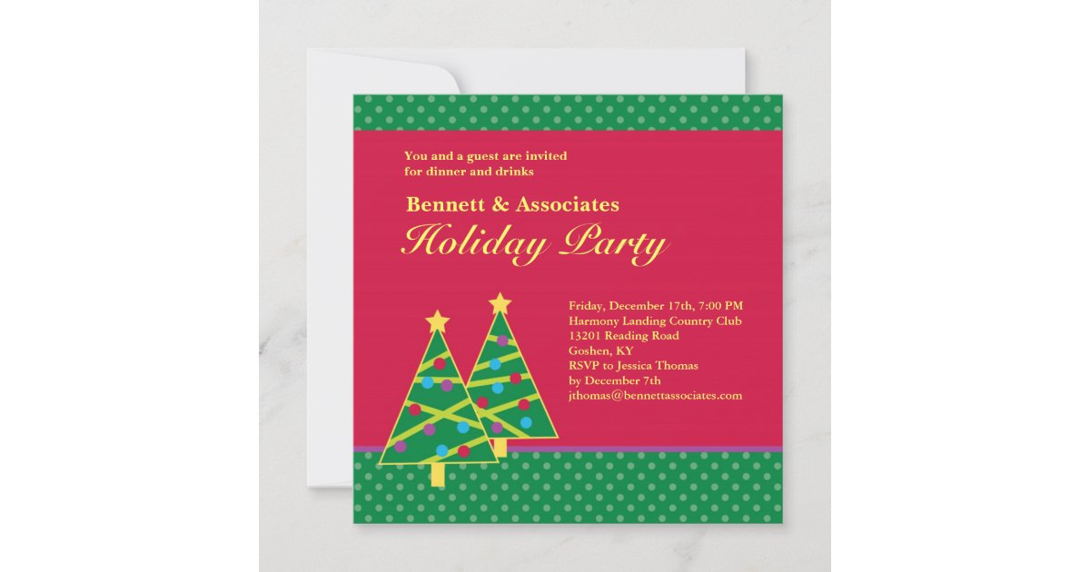 Christmas Tree Holiday Party Invitation | Zazzle