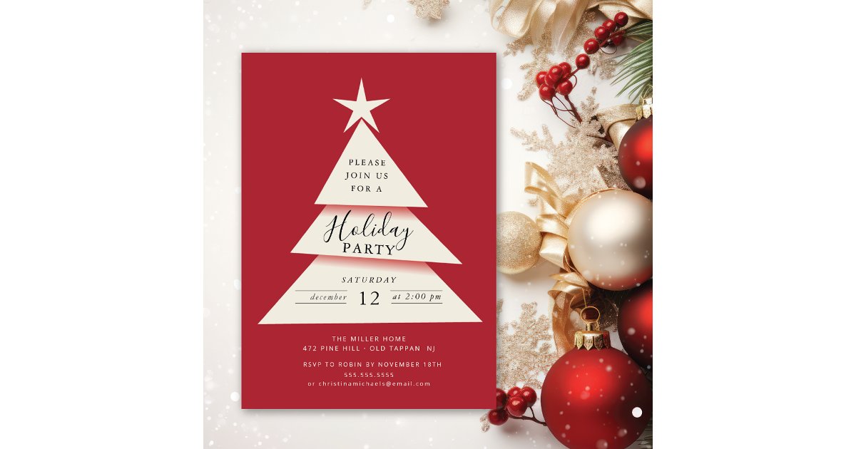 Christmas Tree Holiday Party Invitation | Zazzle