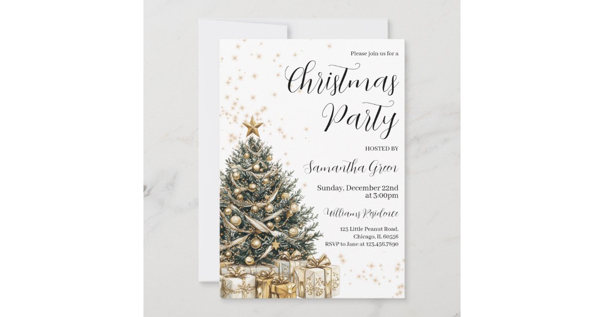 Christmas Tree Holiday Party Invitation | Zazzle