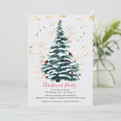 Christmas Tree Holiday Party Invitation | Zazzle