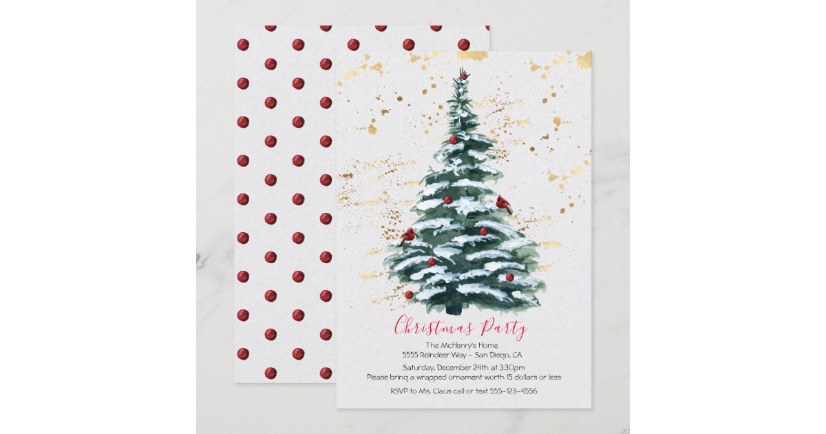 Christmas Tree Holiday Party Invitation | Zazzle