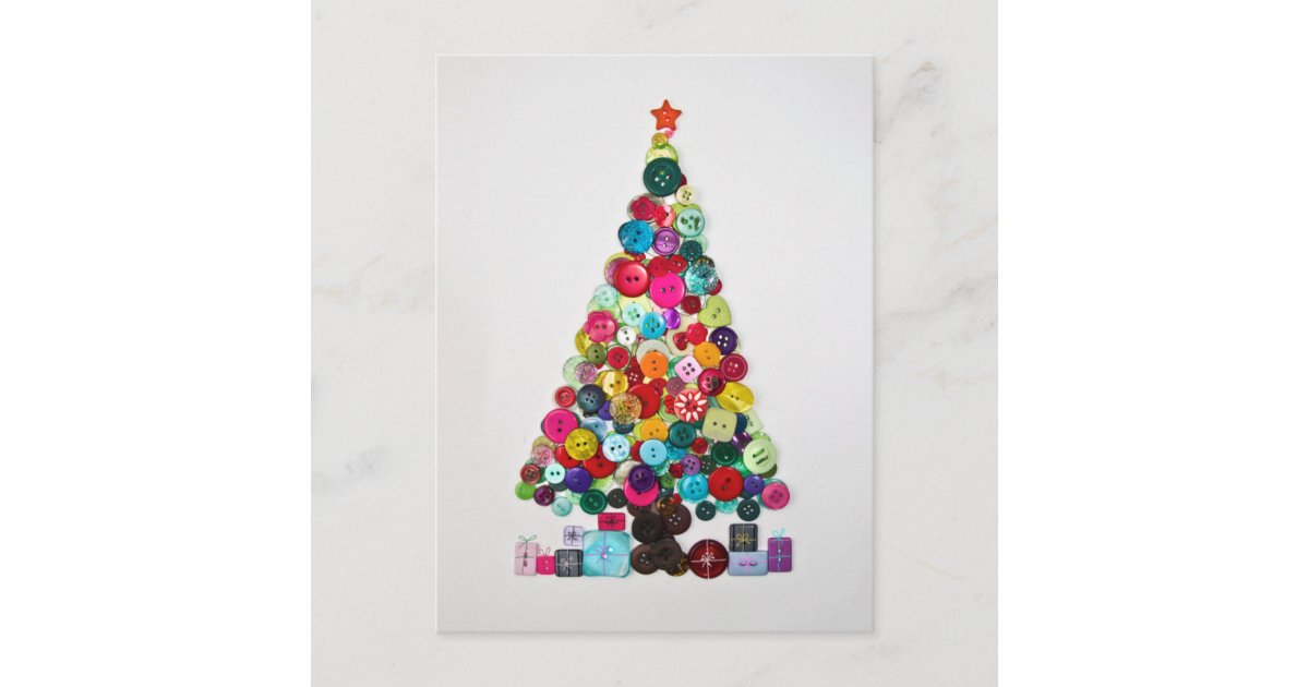Christmas tree holiday postcard | Zazzle