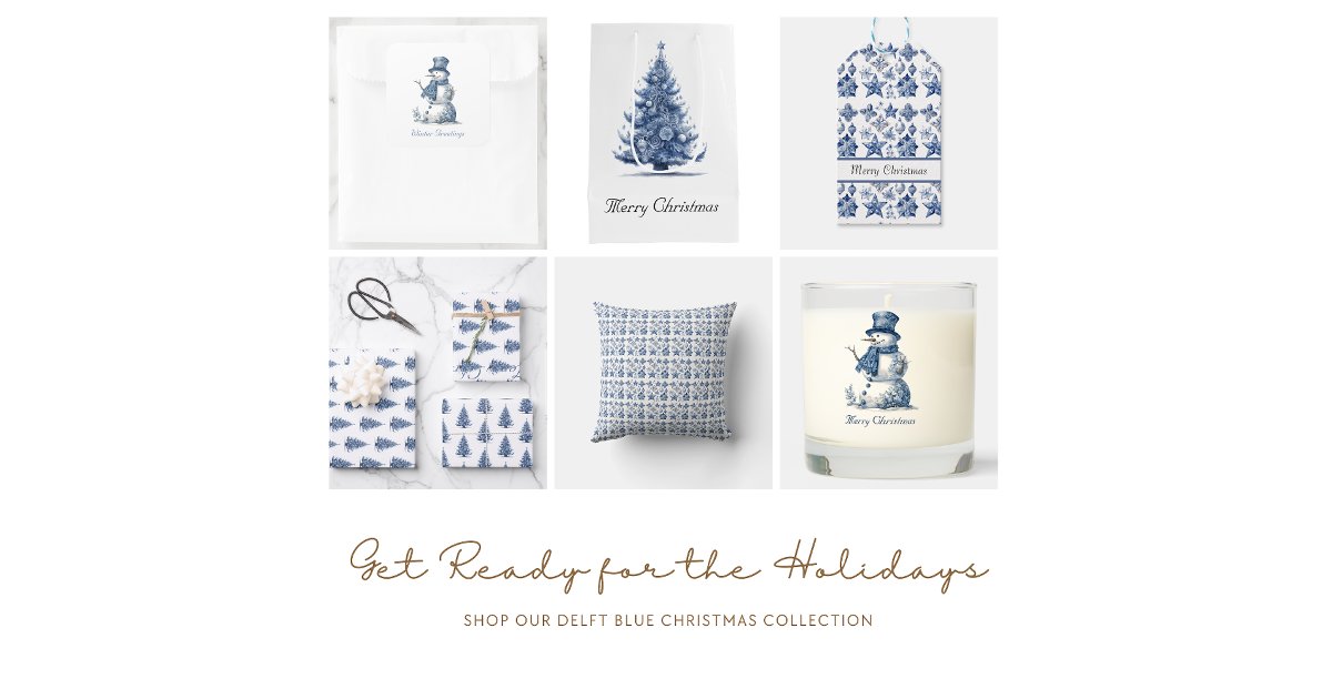 Christmas Tree in Delft Blue customizable Stone Magnet | Zazzle