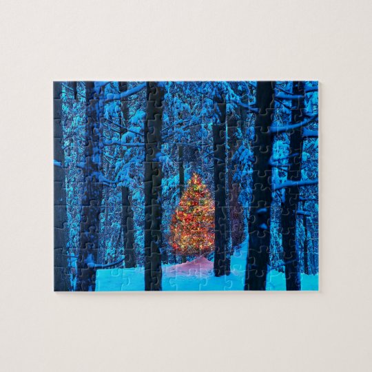 Christmas Tree in the Woods Jigsaw Puzzle | Zazzle.com