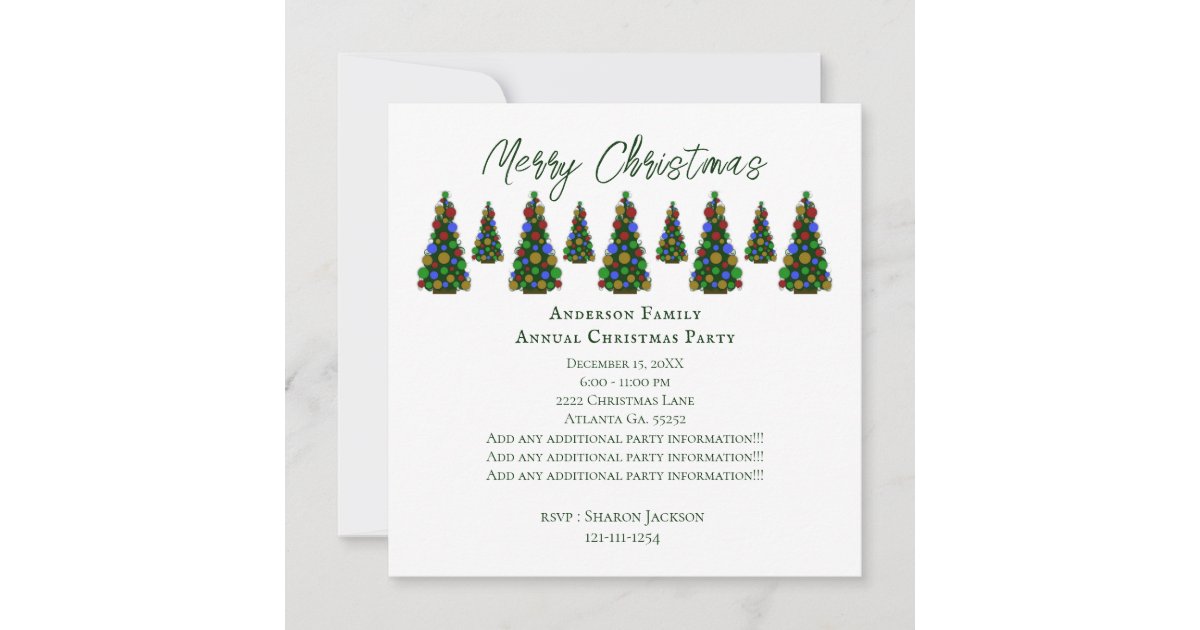 Christmas Tree Invitation | Zazzle