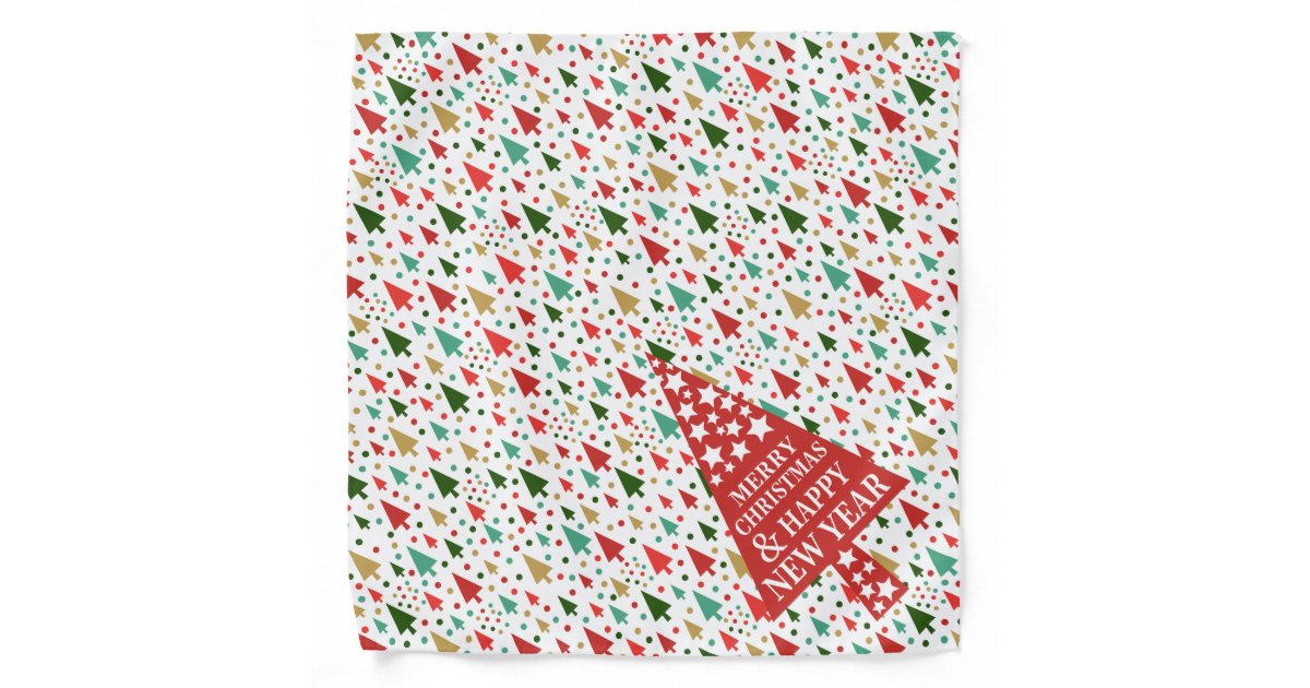 Christmas Tree- landscape of colorful trees Bandana | Zazzle