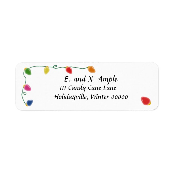 Christmas Tree Light Return Address Labels | Zazzle