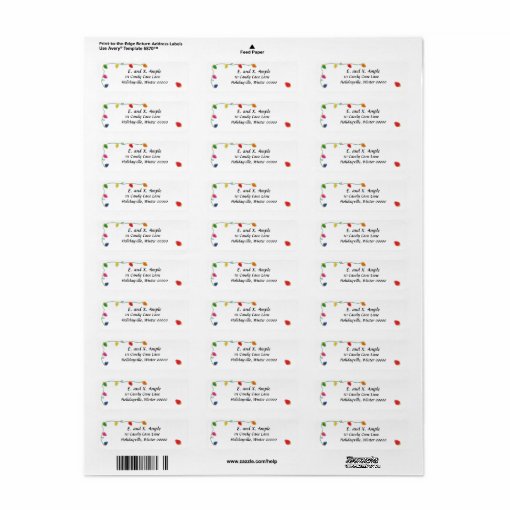 Christmas Tree Light Return Address Labels | Zazzle