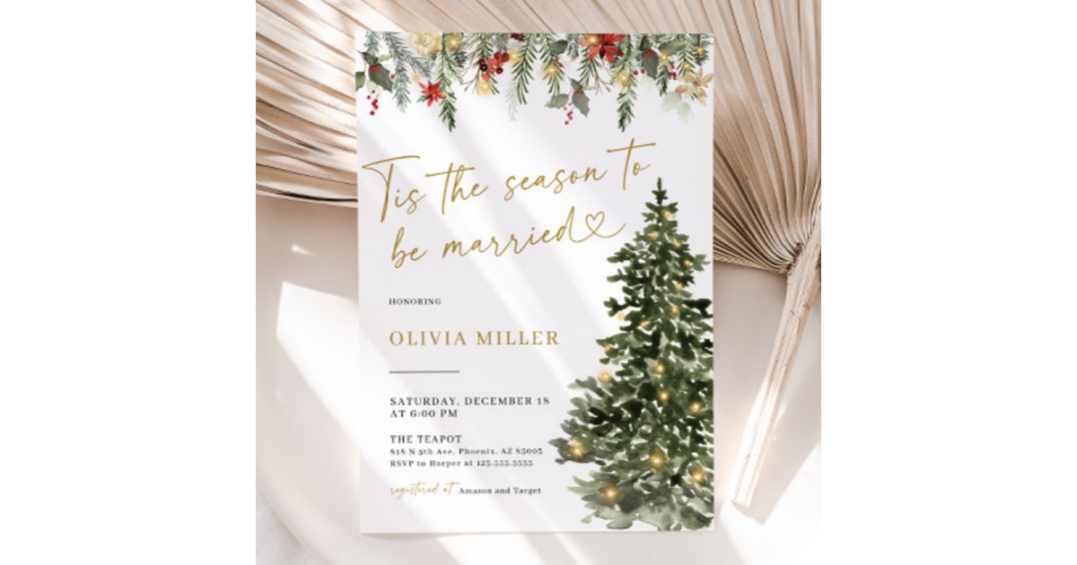 Christmas Tree Lights Bridal Shower Invitation | Zazzle