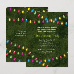 Christmas Tree Lights Party Invitation | Zazzle