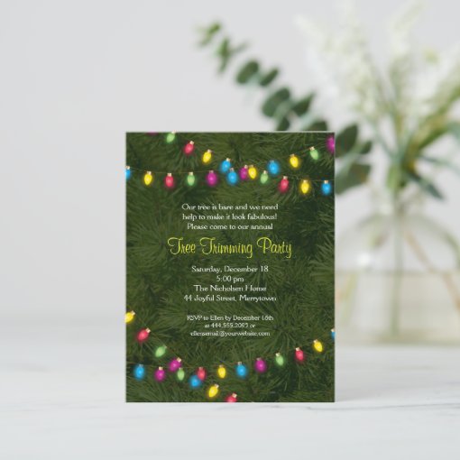 Christmas Tree Lights Party Invitation | Zazzle