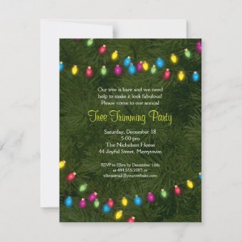 Christmas Tree Lights Party Invitation | Zazzle