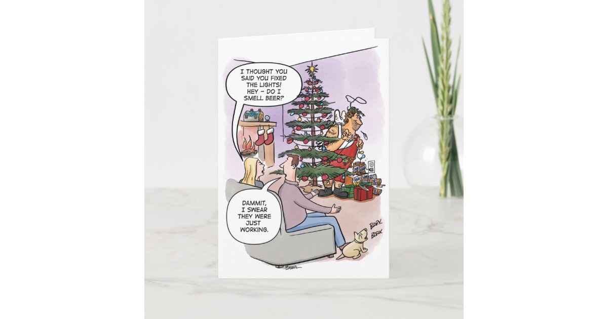 Christmas Tree Mischief Holiday Card | Zazzle