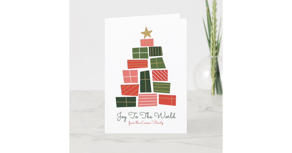 Christmas Tree Modern Holiday Christmas Card | Zazzle