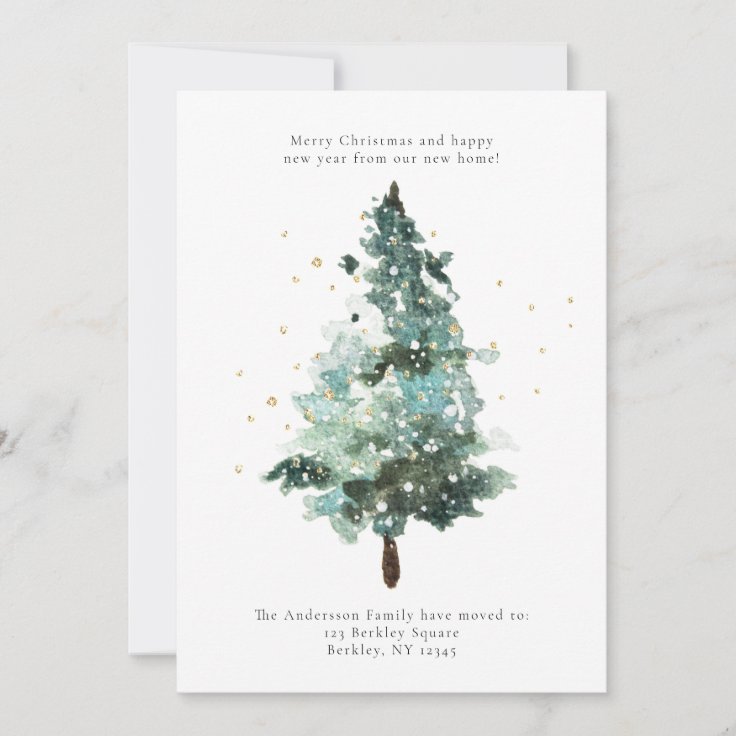 Christmas Tree Moving Announcement Card | Zazzle