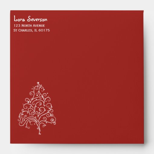 Christmas Tree on Red Envelope | Zazzle