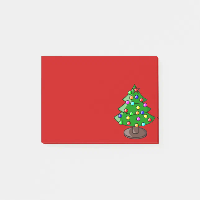 Christmas Tree on Red Post It Note | Zazzle