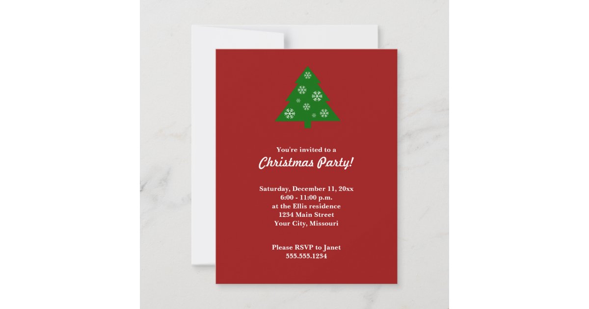 Christmas Tree Party Invitation | Zazzle