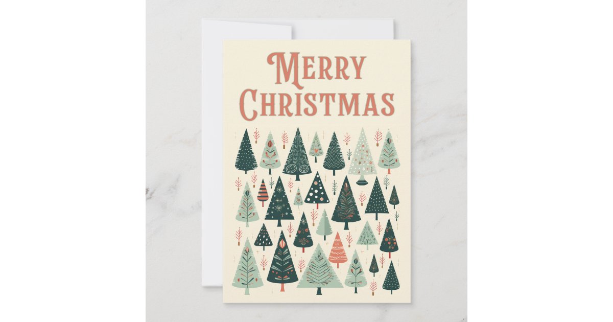 Christmas Tree Pattern Holiday Card | Zazzle