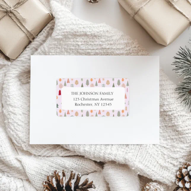 Christmas Tree Pattern Label | Zazzle