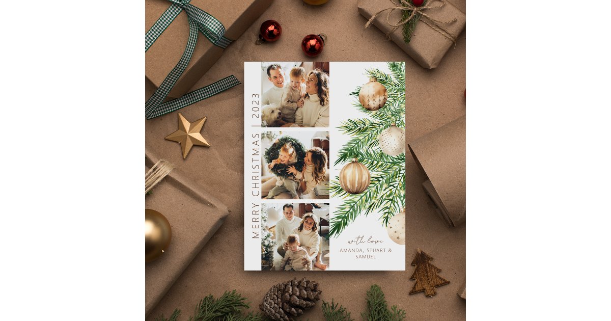 Christmas Tree Photo Collage Christmas Holiday Card | Zazzle