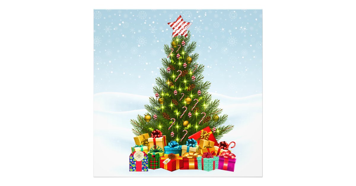Christmas tree photo print | Zazzle