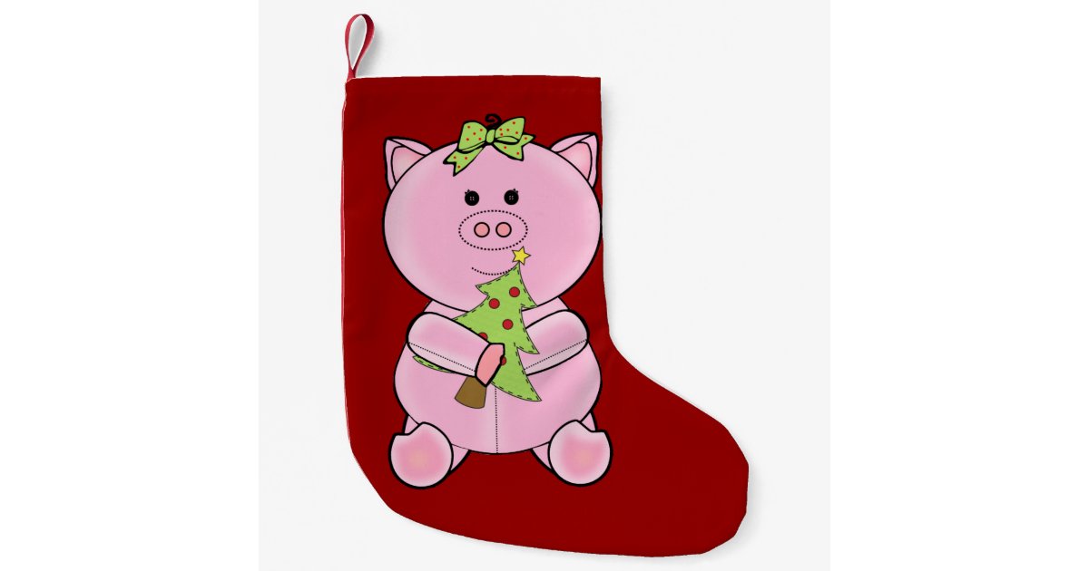 Christmas Tree Pig Stocking | Zazzle